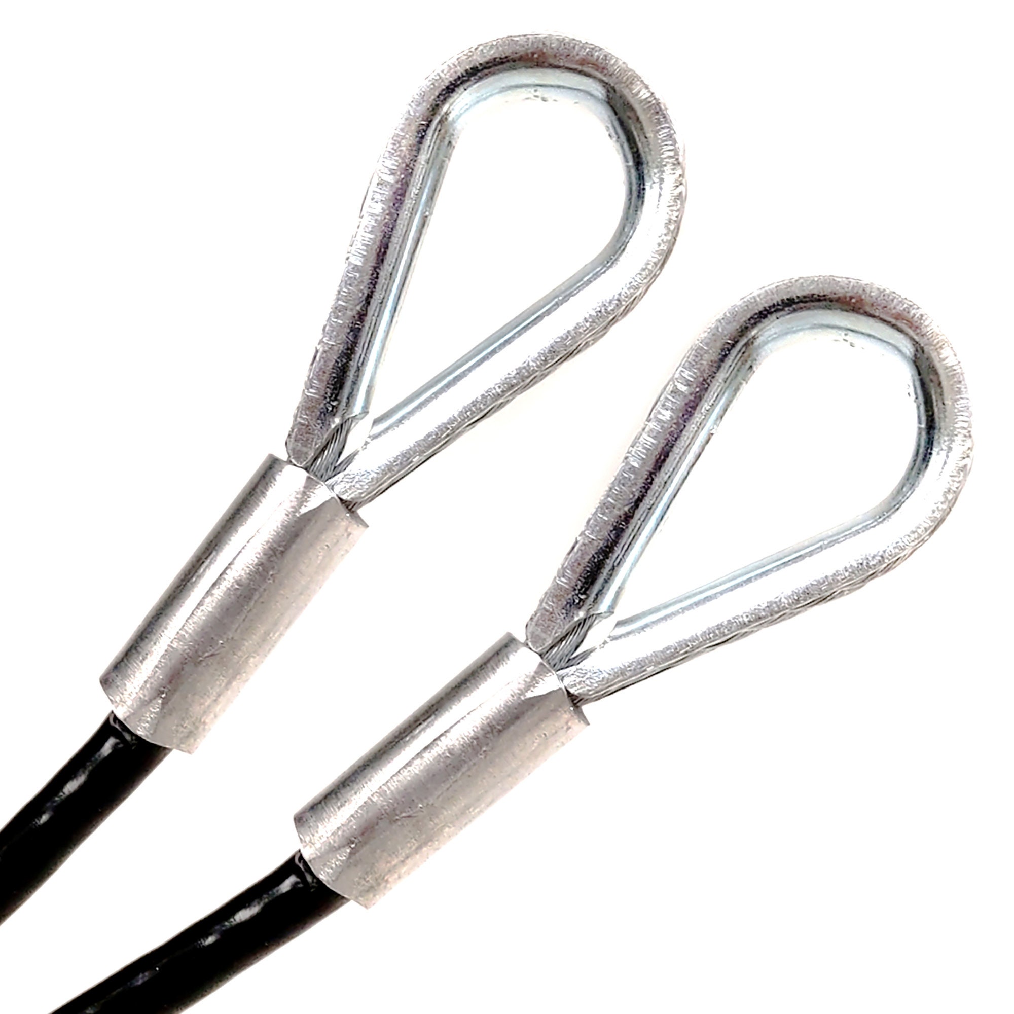 Metal Wire Rope With Thimbles 3/16" Vinyl Coated Galvanized Steel, 1/8 ...
