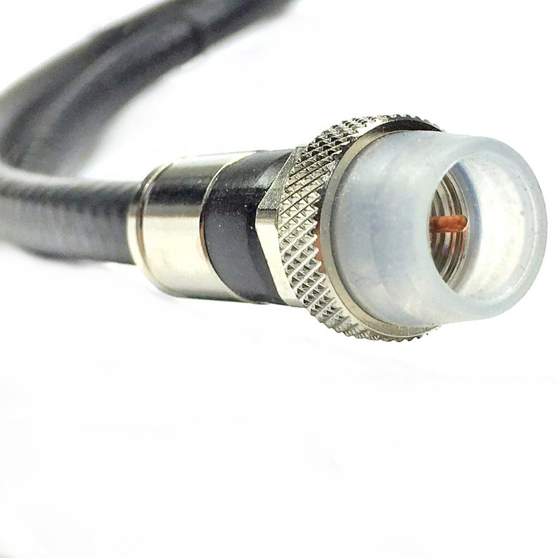 Black/white RG6 Coaxial Cable Tri-shield Weather Boot Connectors Indoor ...