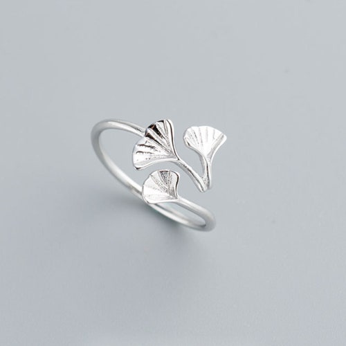 Ginkgo Leaf Ring Sterling Silver - Etsy