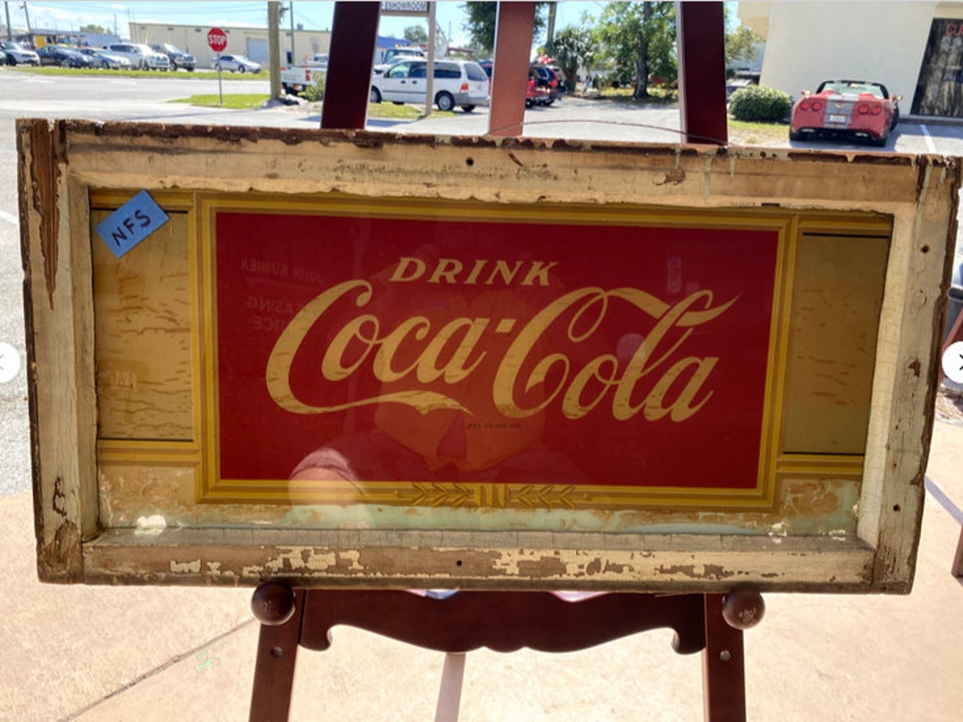 Vintage Coca Cola Window Sign Hand Made One of A Kind! - Etsy