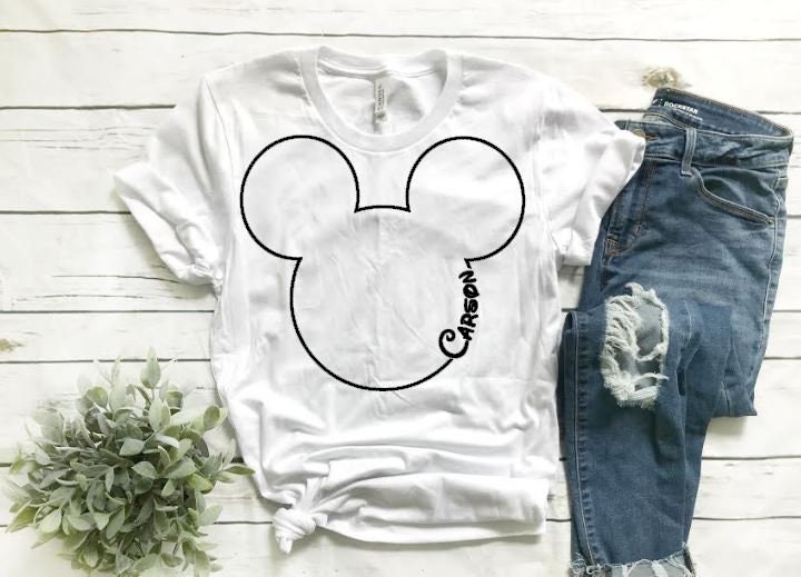Mickey Mouse Outline Minnie Mouse Outline Custom Heat | Etsy
