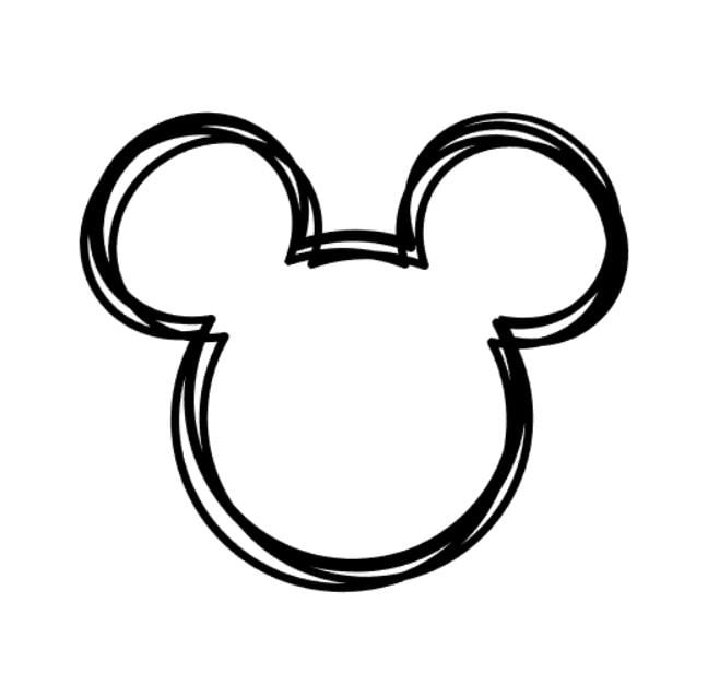 Mickey Mouse Outline Iron On Ready to Press Disneyland - Etsy