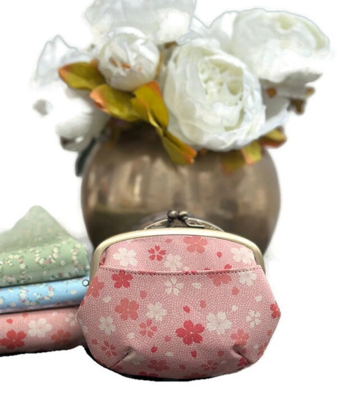 Spring Collection: Cherry Blossoms Gamaguchi Kisslock Coin Purse Wallet ...
