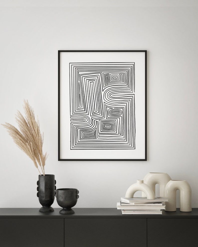 Black and White Abstract Printable Art Abstract Wall Art - Etsy