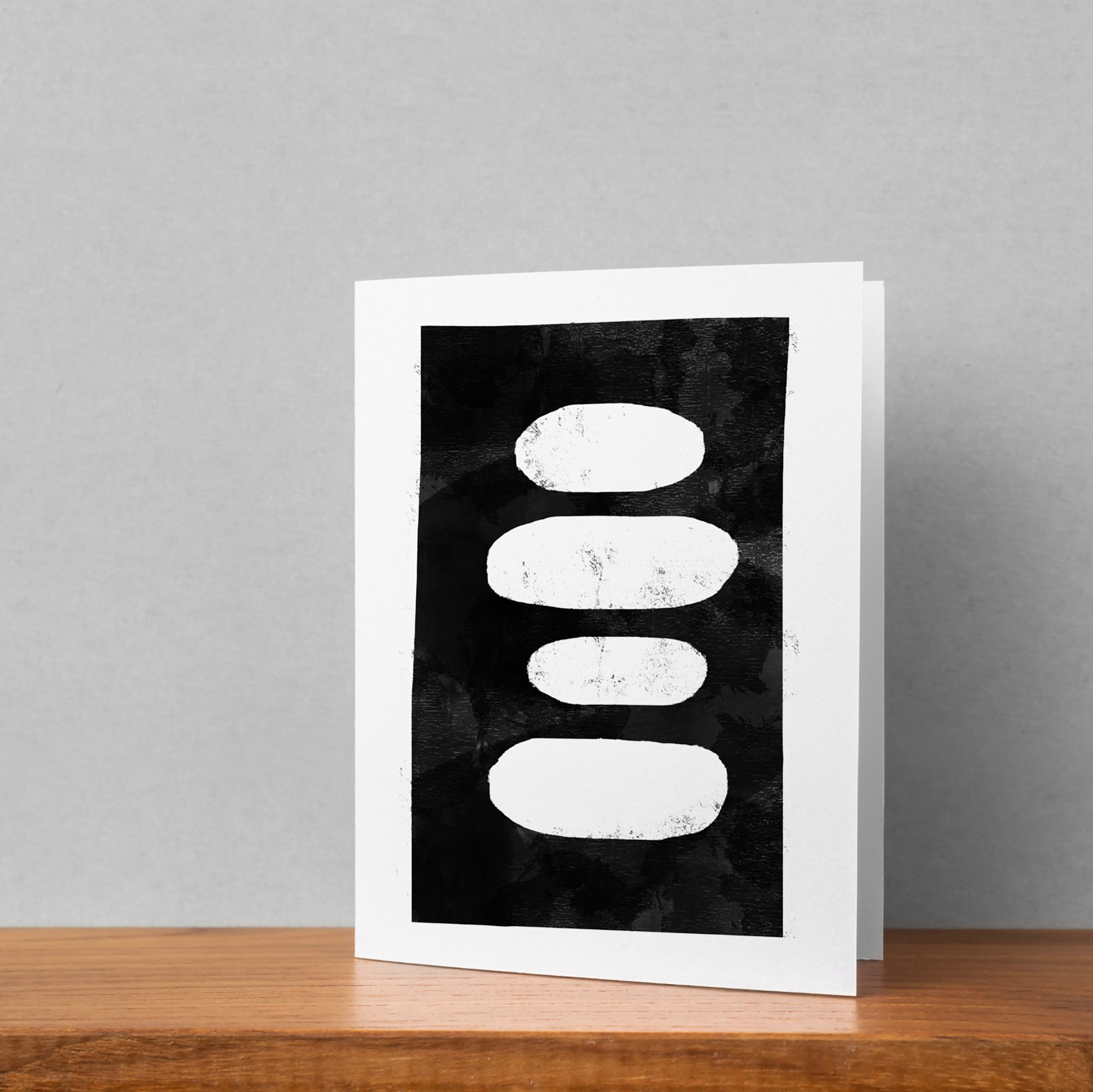 Abstract Art Note Card L Black and White Note Card L Mid Century ...