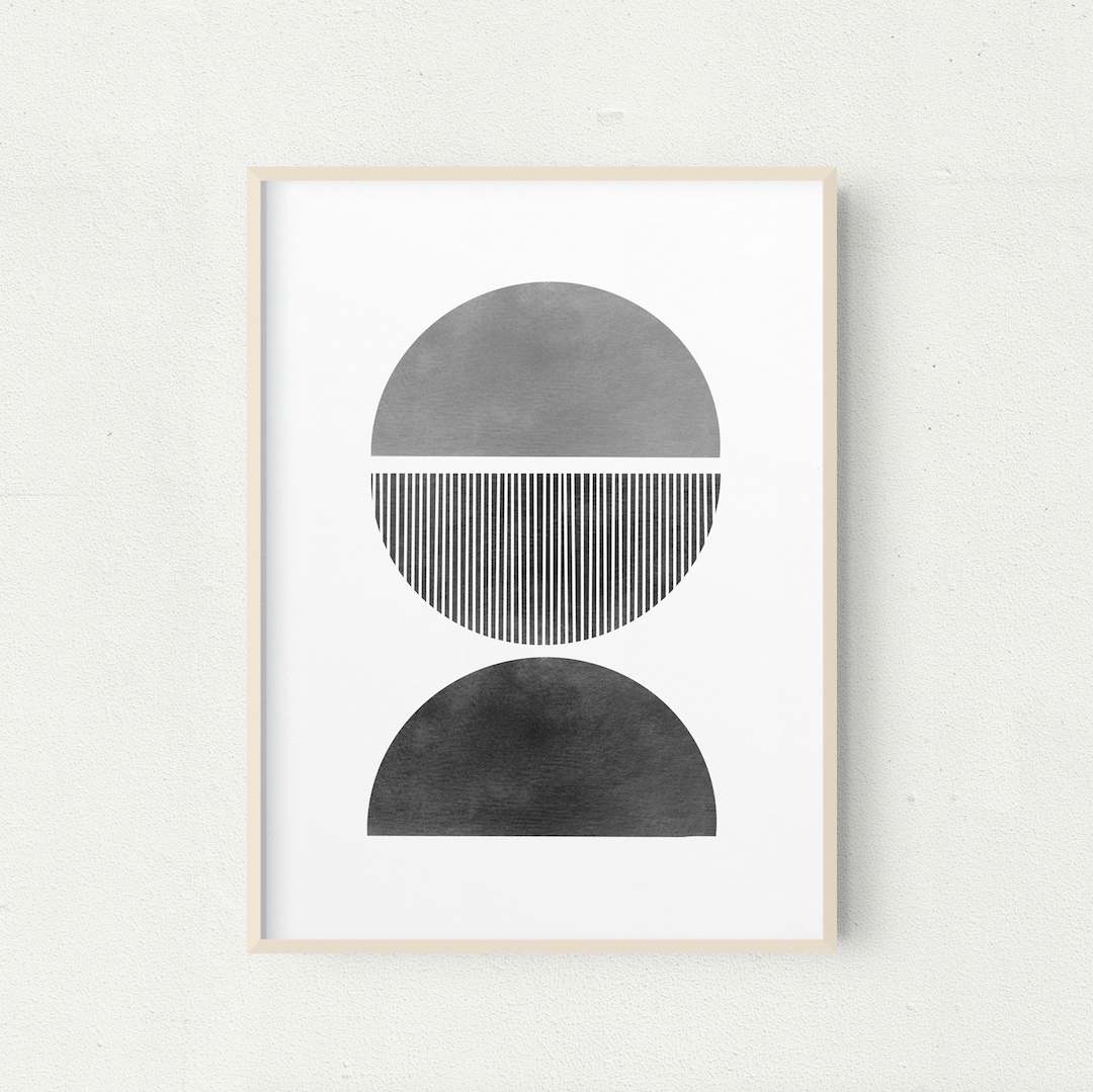 Abstract Printable Art, Semi Circles, Abstract Shapes and Stripes ...