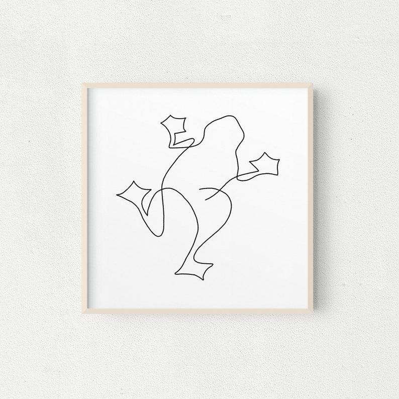 Frog Single Line Drawing, Minimalist Art Print, Printable Art ...