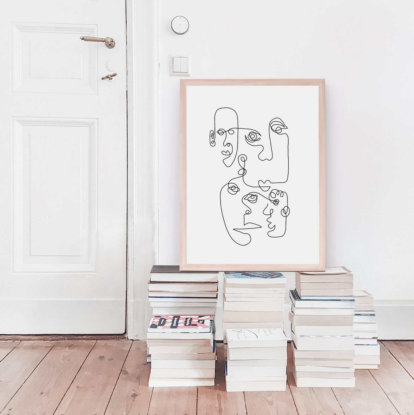Abstract Faces Line Art: Minimalist One Line Drawing (digital Download ...