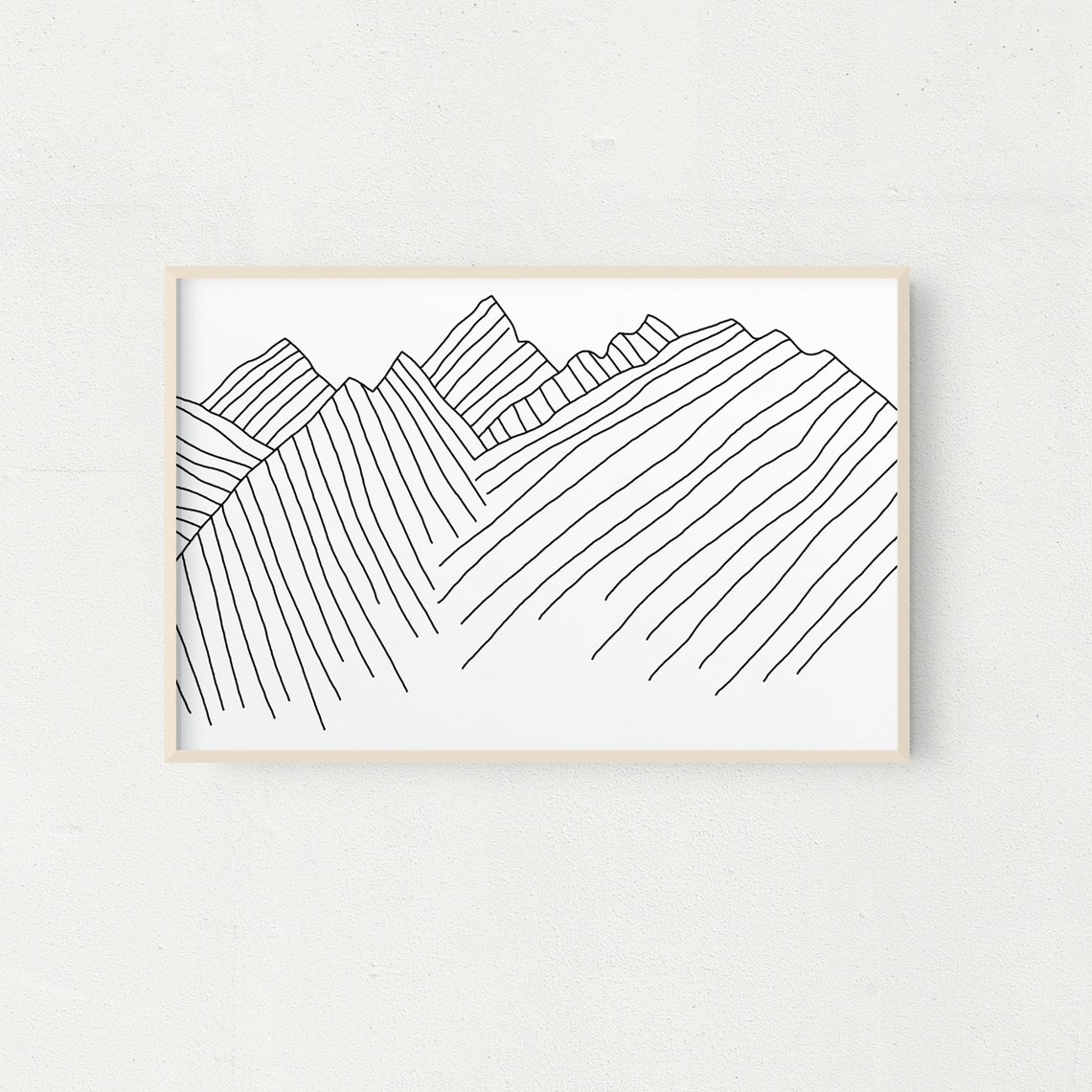 Mountain Range Line Drawing Mountain Art Minimalist - Etsy