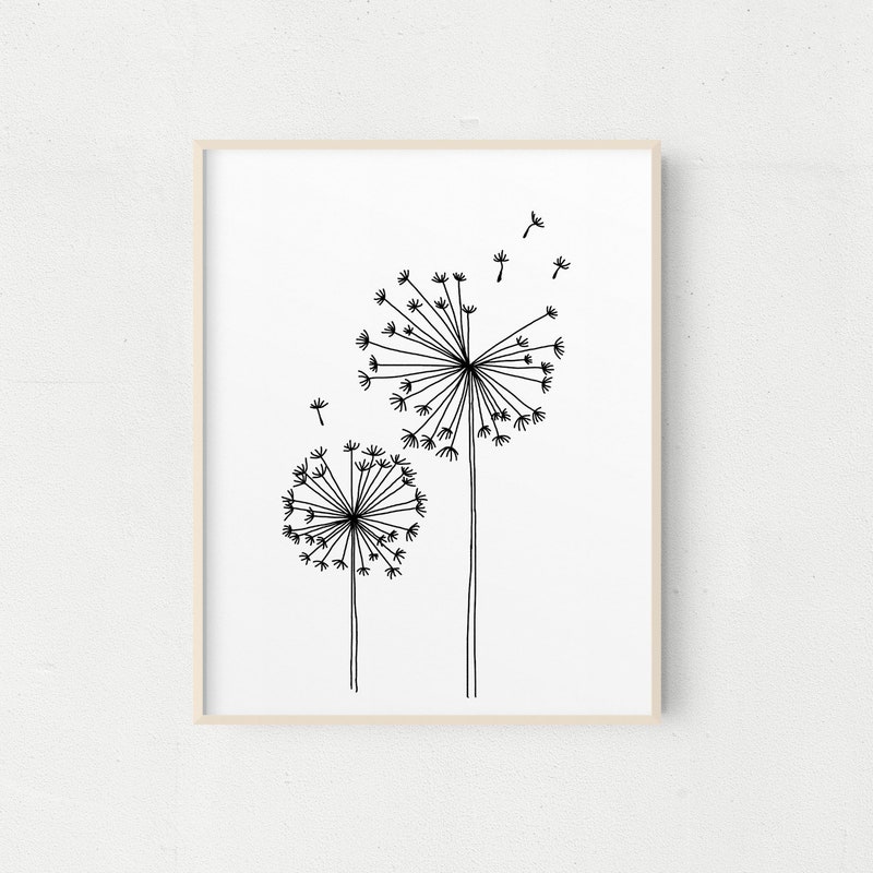 Dandelion Drawing - Etsy