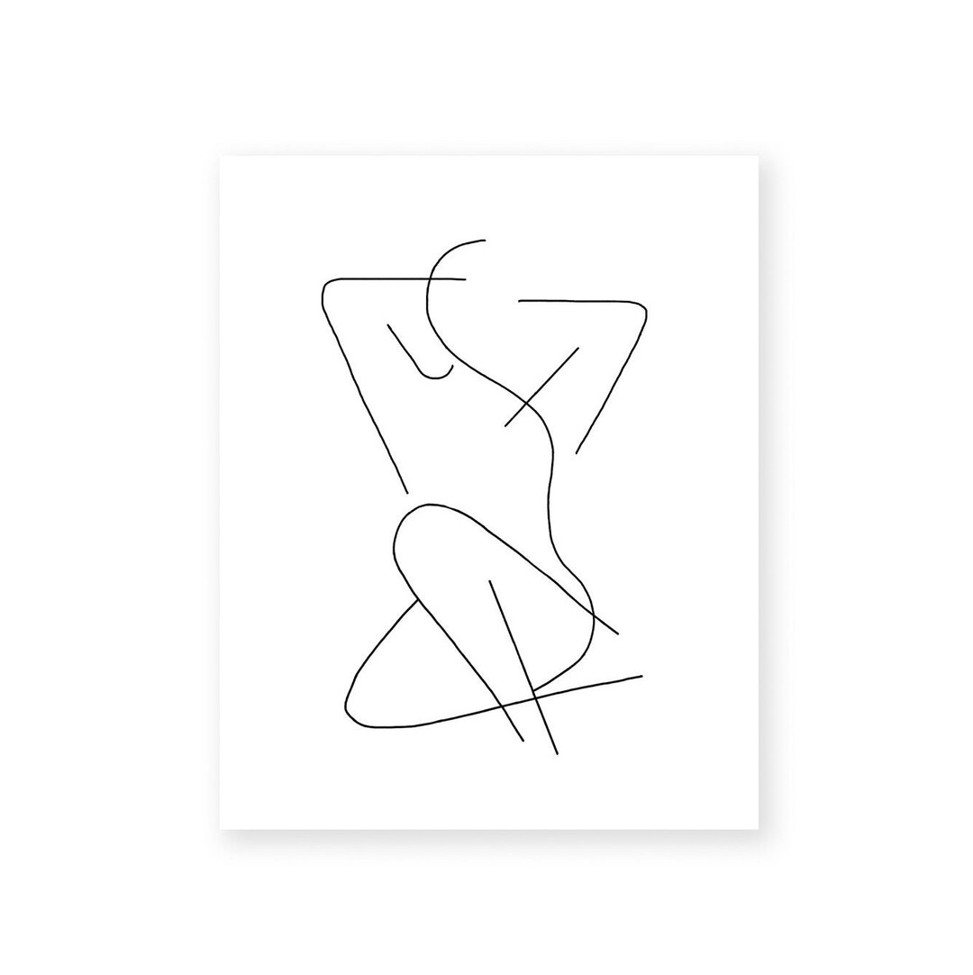 Abstract Female Figure Line Drawing Print Minimalist Art - Etsy