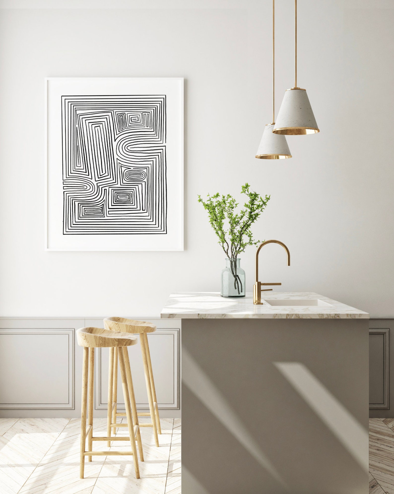 Black and White Abstract Printable Art Abstract Wall Art - Etsy