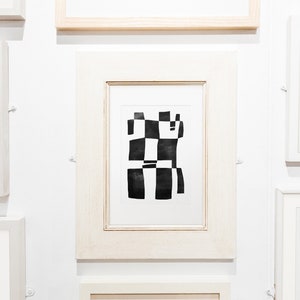 Black and White Checker Art Print, Black and White Art, Abstract Wall ...