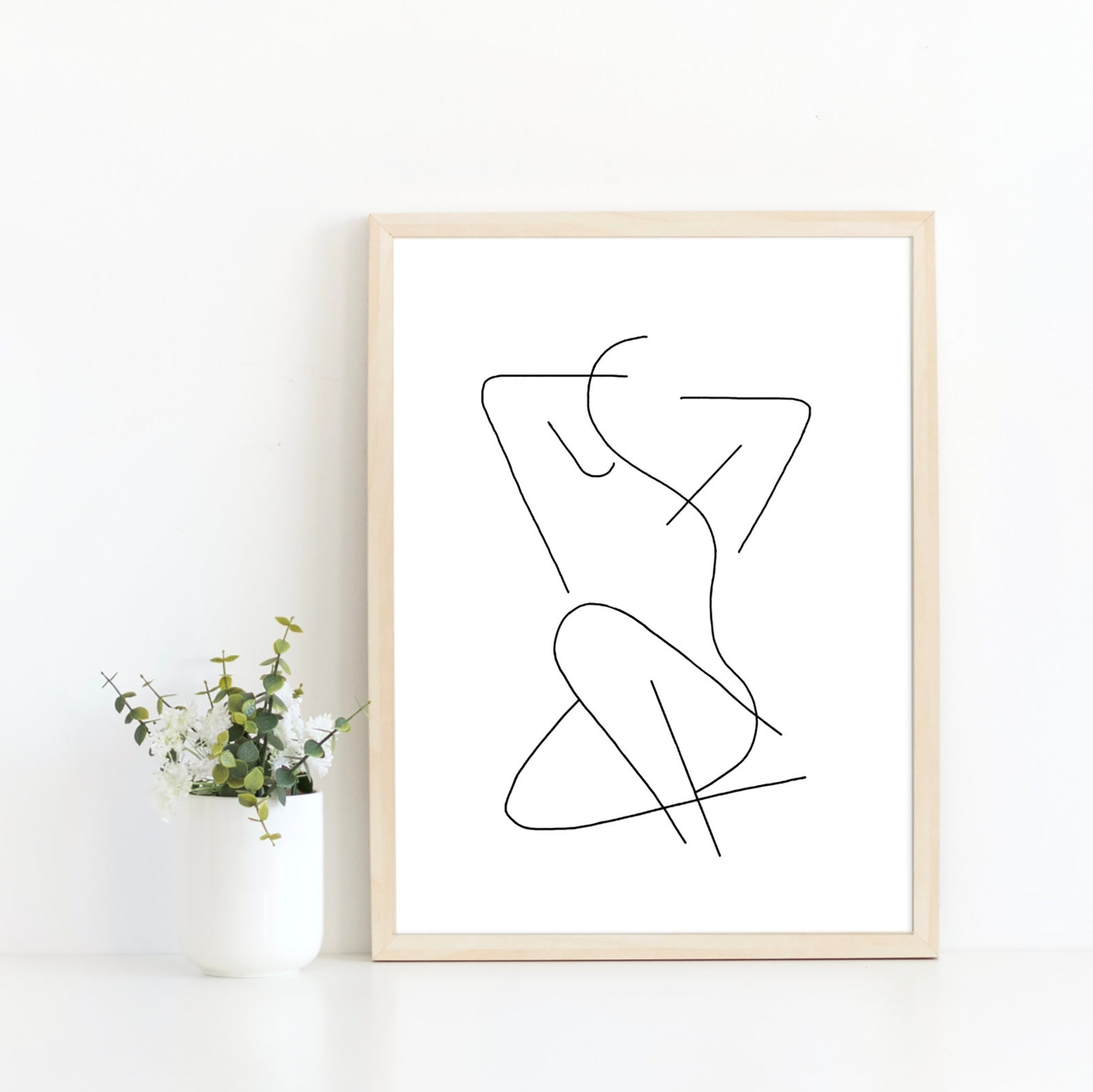 Abstract Female Figure Line Drawing 5 Minimalist Art Print - Etsy