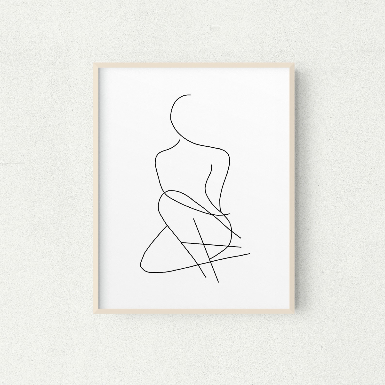 Abstract Female Figure Line Drawing , Minimalist Art Print, Printable ...