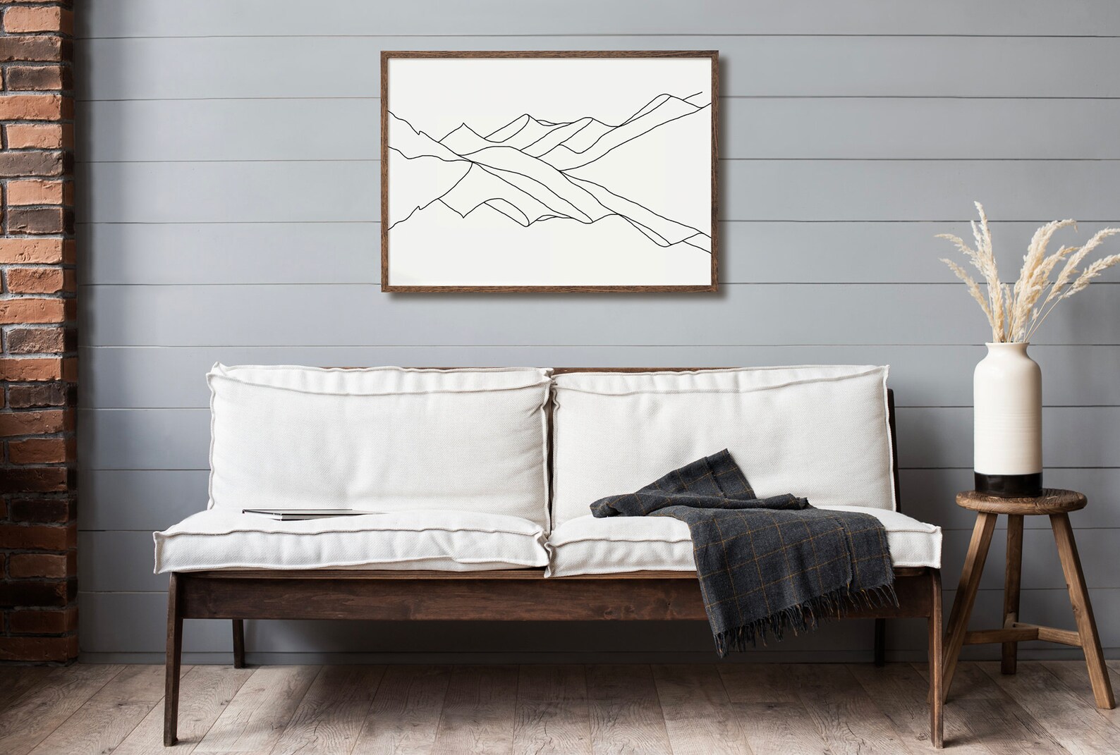 Mountain Reflection Line Drawing , Minimalist Landscape , Minimalist ...