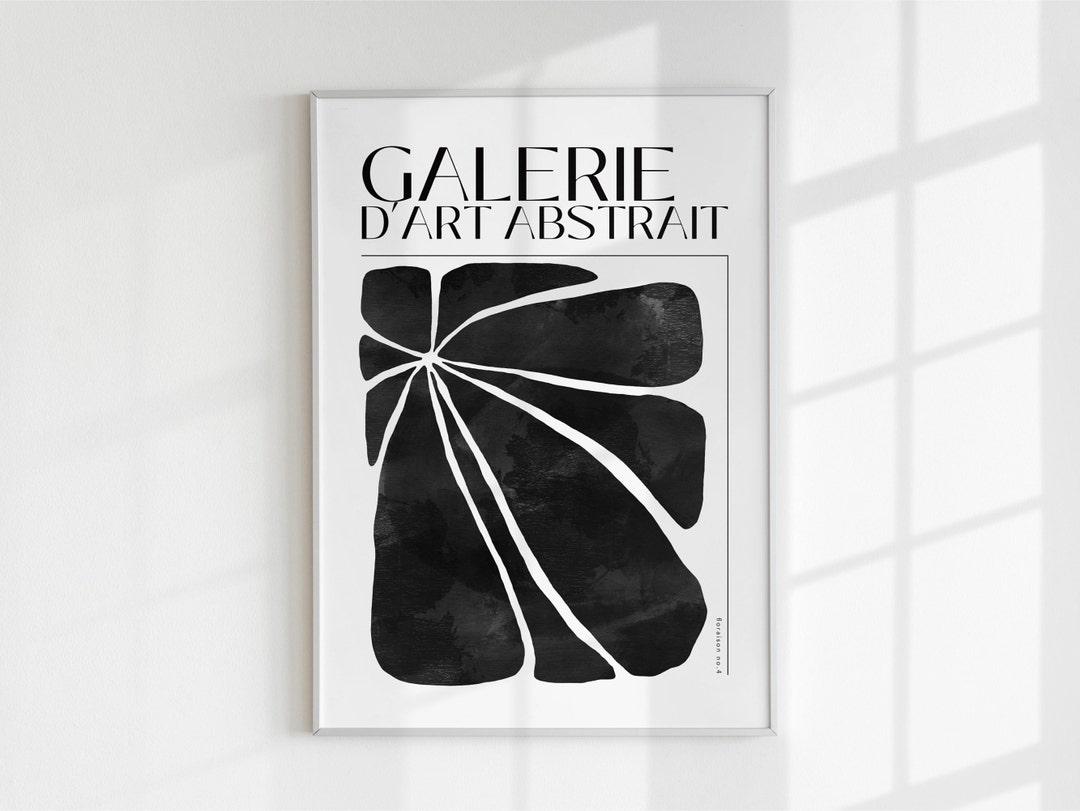 Black and White Abstract Art Poster, Black and White Printable Art ...
