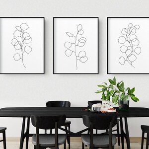 Euc Leaves 123 3 Piece Wall Art , Minimalist Art Print, Printable Art ...