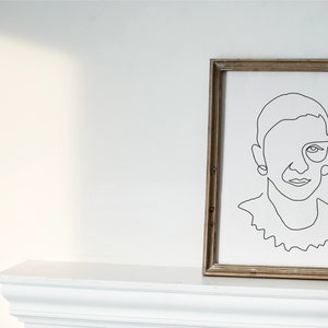 RBG Line Art Print Set: Inspirational Quote, Feminist Wall Decor ...