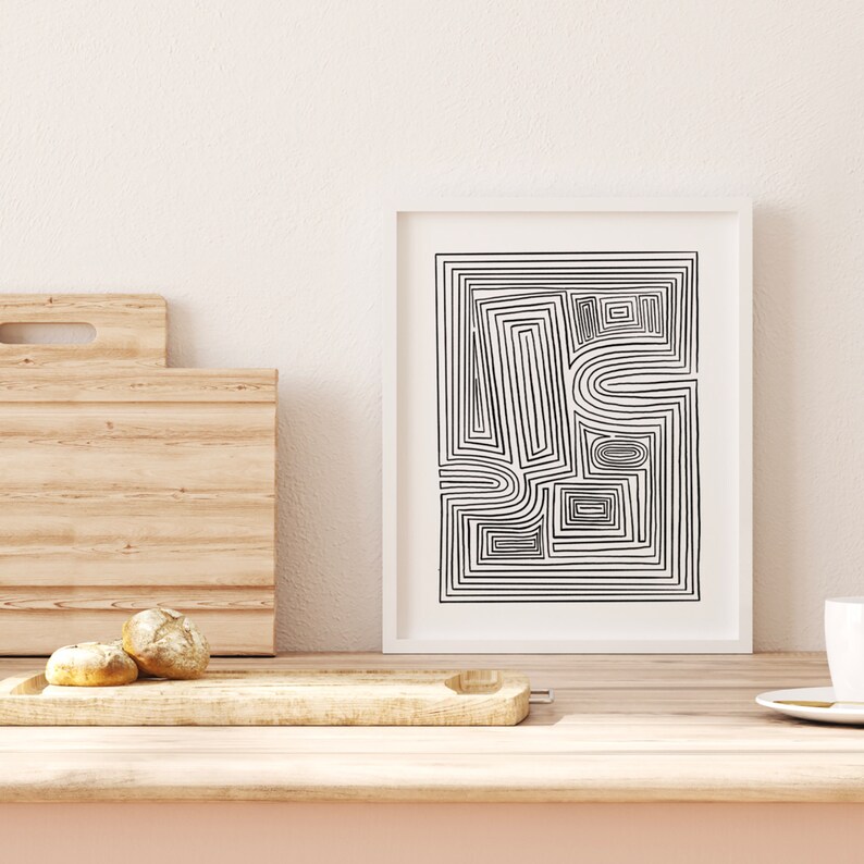 Black and White Abstract Printable Art Abstract Wall Art - Etsy