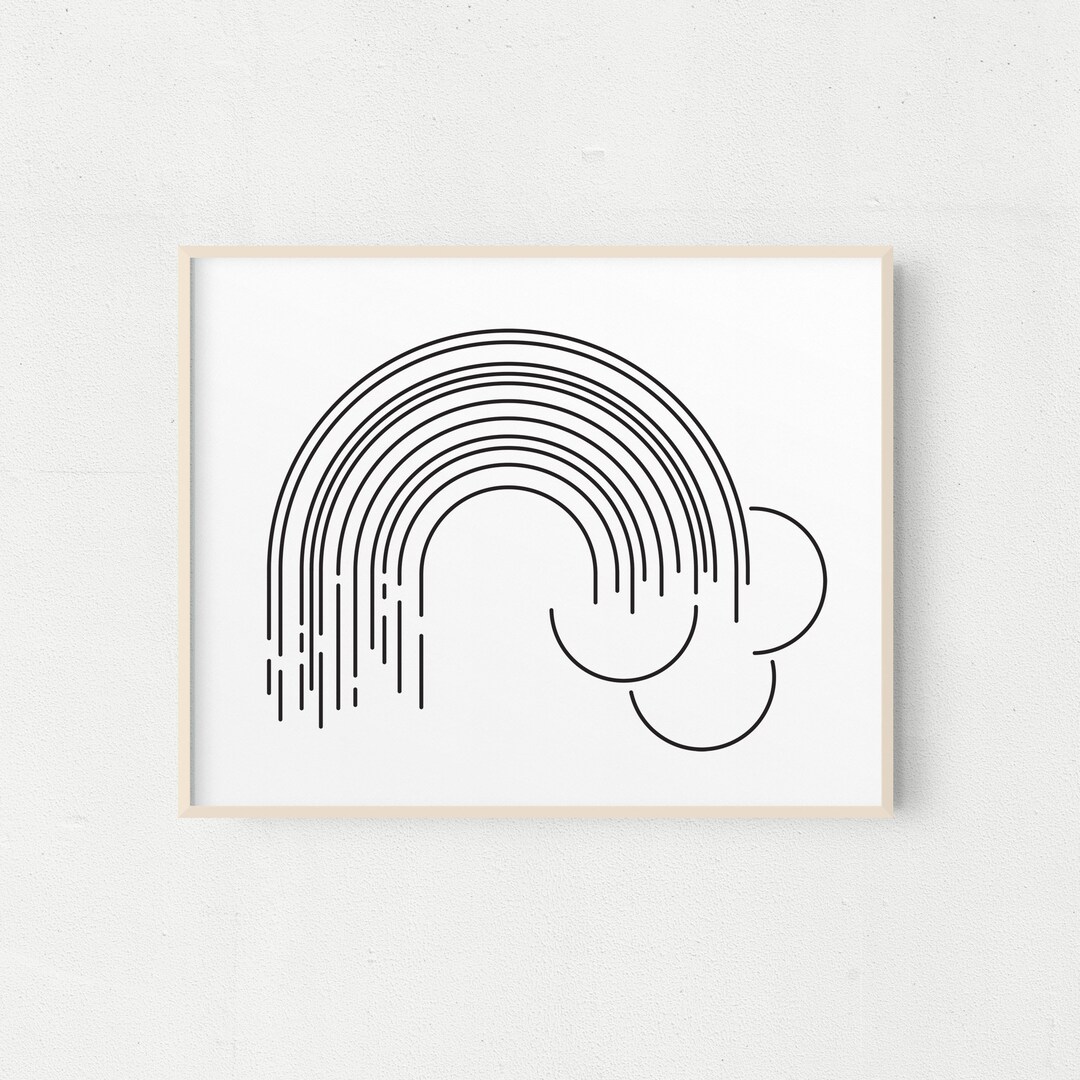 Minimalist Rainbow Art Print: Abstract Line Drawing (digital Download ...