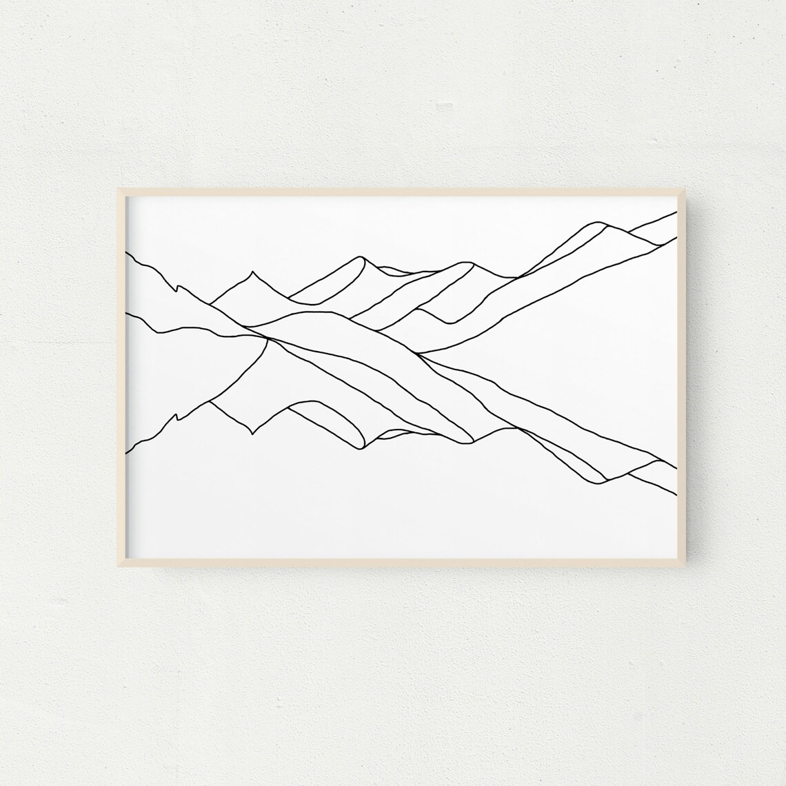 Mountain Reflection Line Drawing , Minimalist Landscape , Minimalist ...