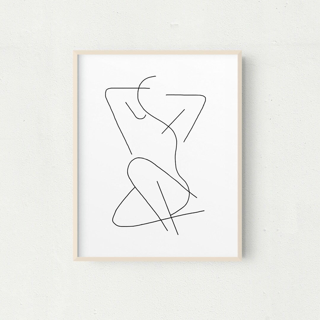 Abstract Female Figure Line Drawing 5, Minimalist Art Print, Printable ...