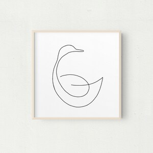 Goose Single Line Drawing, Minimalist Art Print, Printable Art ...