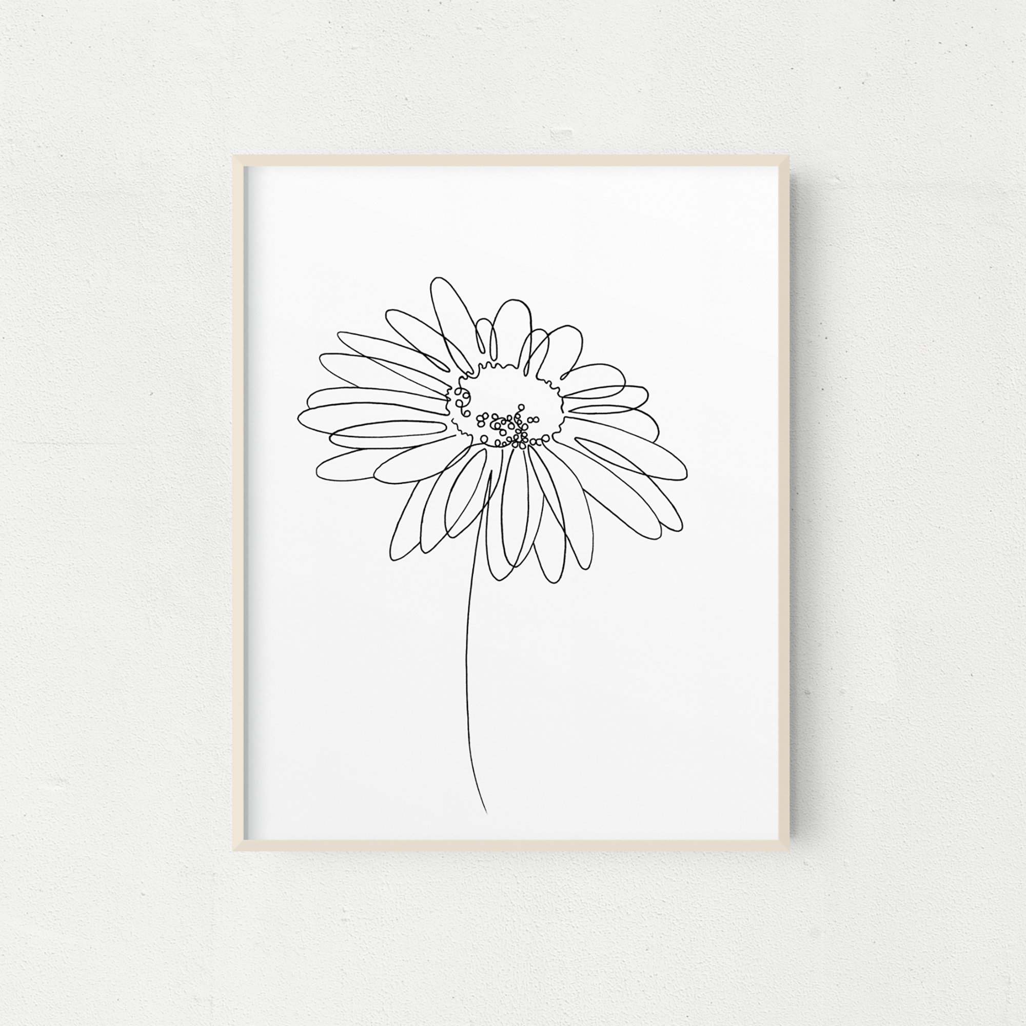 Daisy Line Drawing, April Birth Flower, Botanical Art, Daisy ...