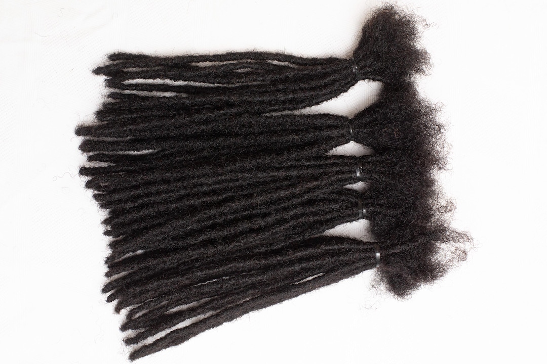 Human Hair Dreadlock Extensions: 4C Texture, Black Color - Etsy