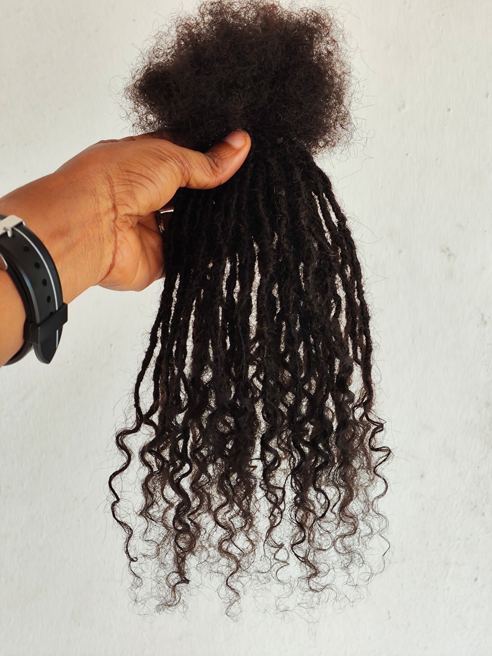 100 Strands of 0.3cm Anwi Curly 4a/4b Human Hair Microlocs Dreadlock ...