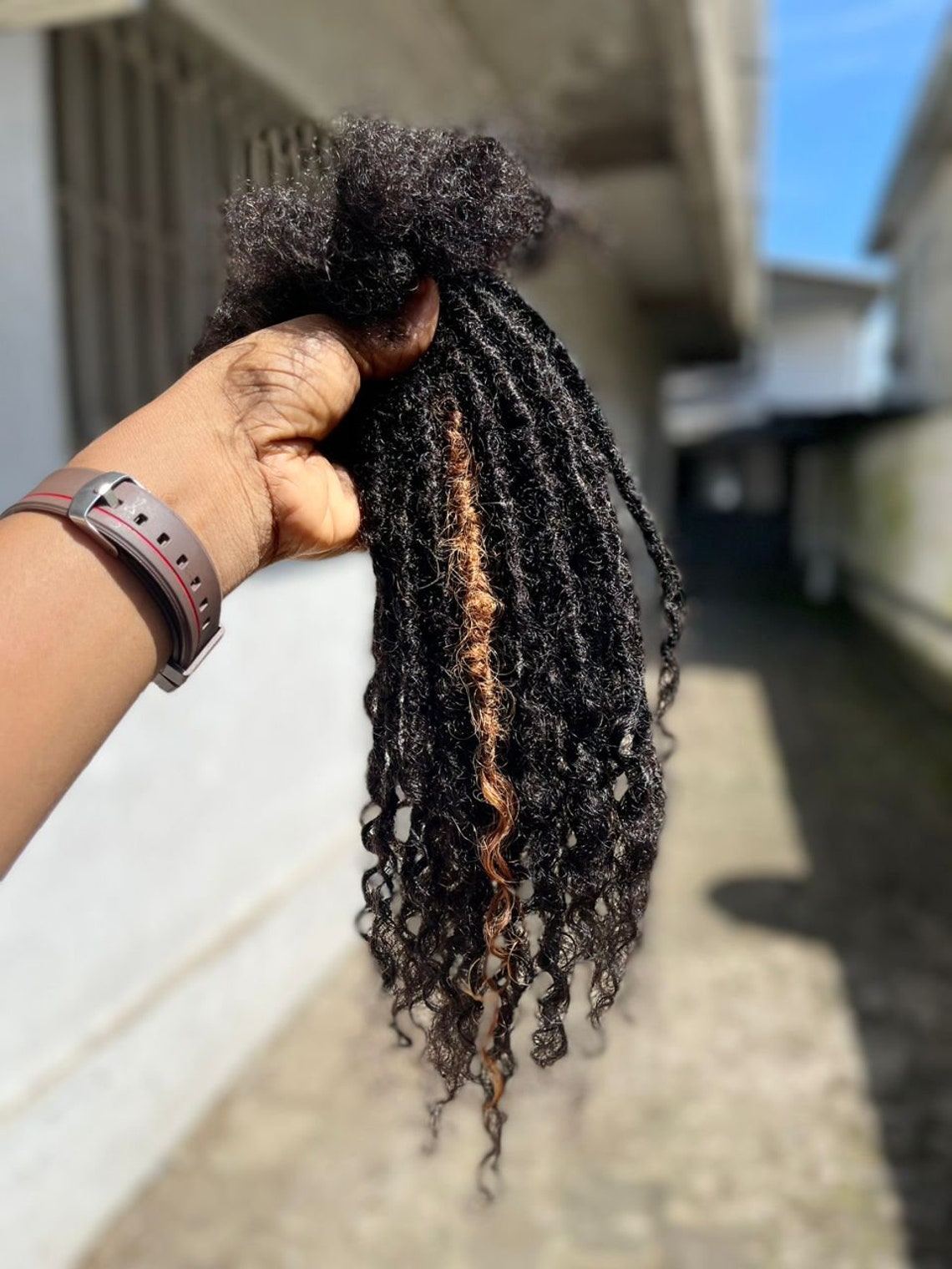 130 Strands of 0.5cm Anwi Curly Tip 4A/4B Human Hair Dreadlock ...