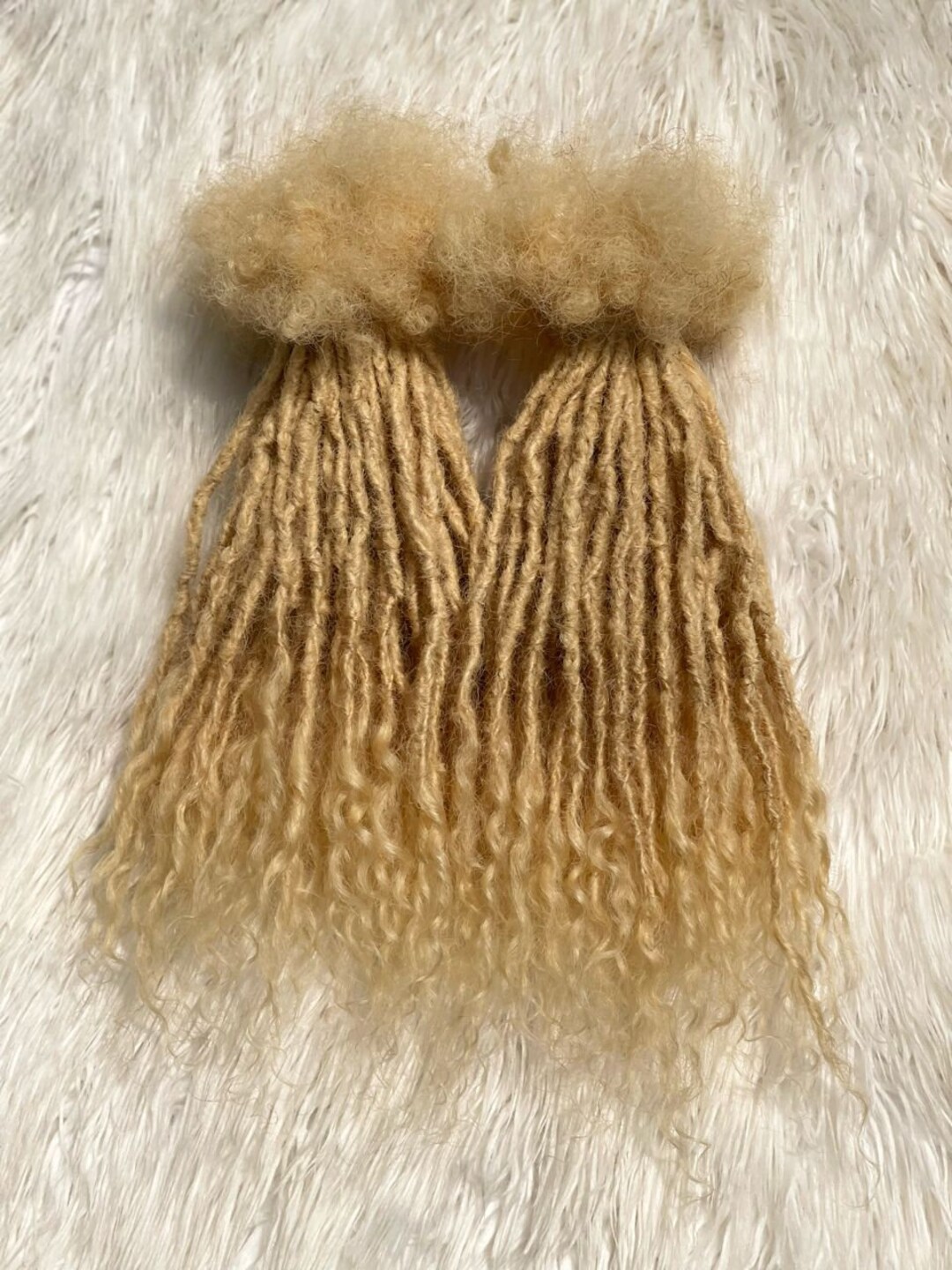 50 Blonde Anwi Curly Tips Human Hair Dreadlock Extensions in Sizes 0 ...