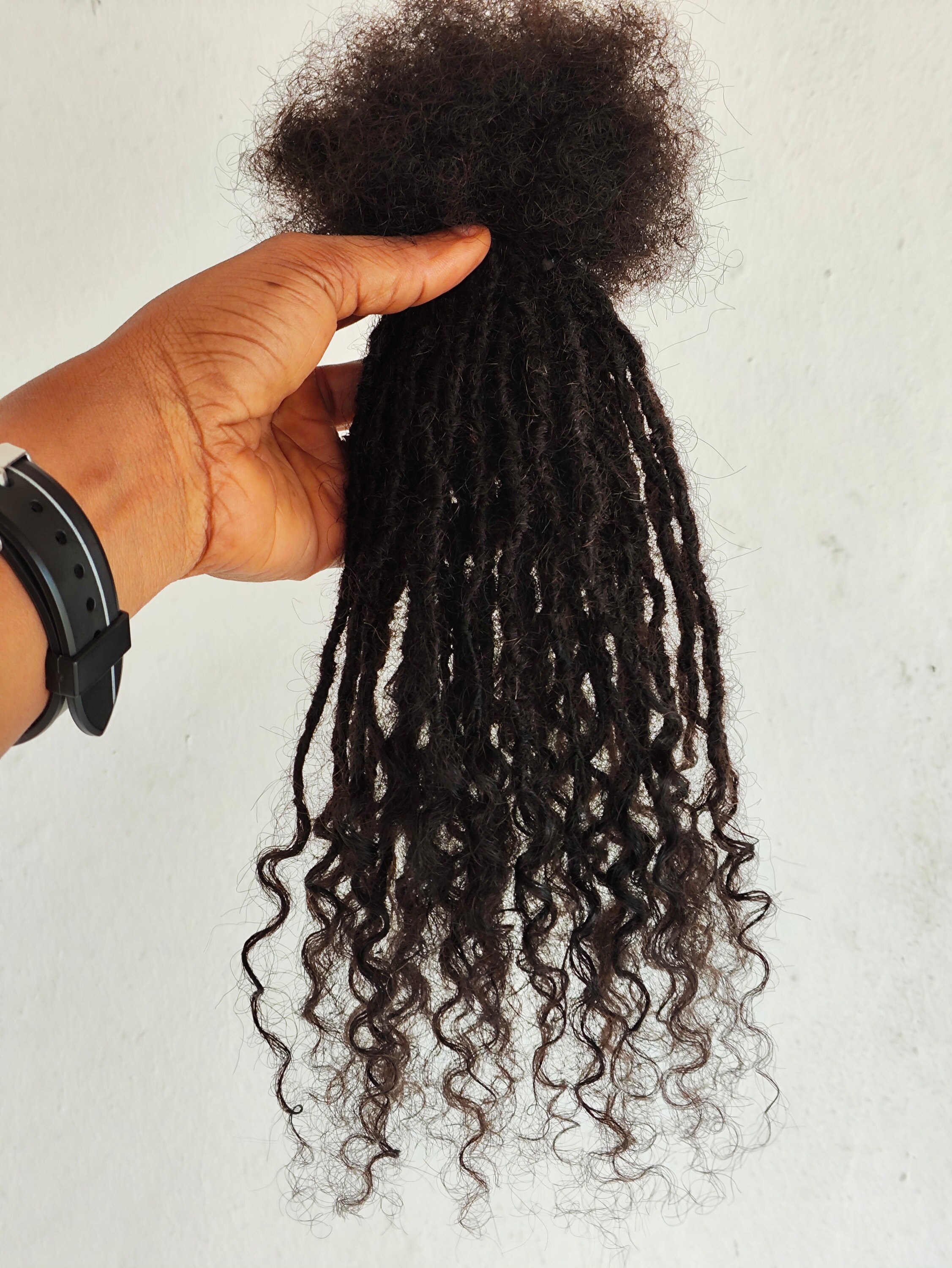 100 Strands of 0.3cm Anwi Curly 4a/4b Human Hair Microlocs Dreadlock ...