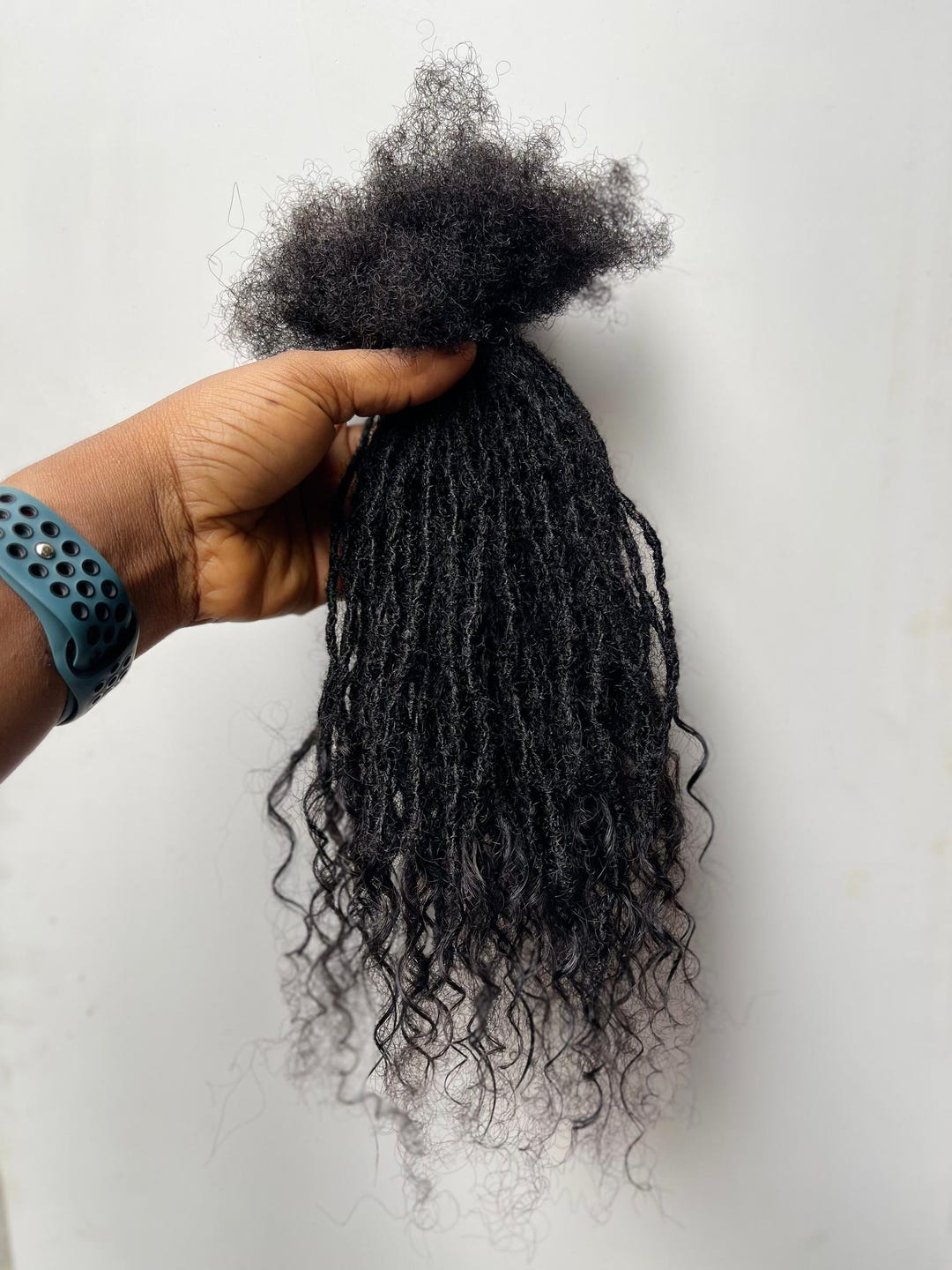 100/50 Strands Anwi Boho 4B/4C Human Hair Loc Extensions With Curls 0 ...