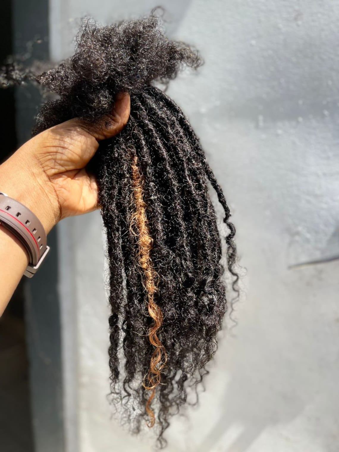 130 Strands of 0.5cm Anwi Curly Tip 4A/4B Human Hair Dreadlock ...
