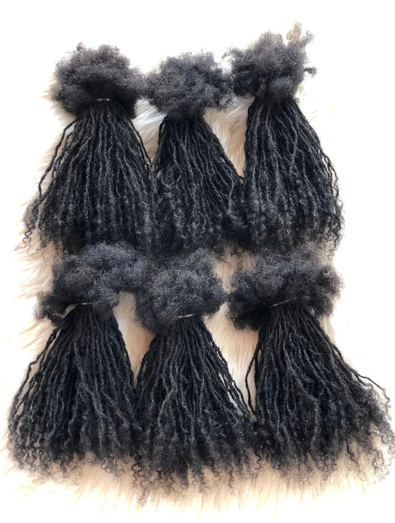 10 Strands of 0.2cm Anwi Textured 4C Human Hair Loc Extensions - Etsy