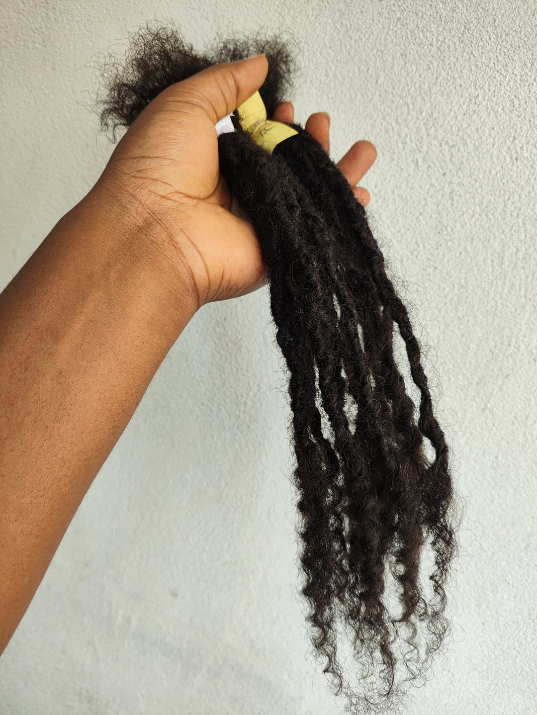 65 Dark Brown Anwi Curly Human Hair Dreadlock Extensions in Sizes 0.4cm ...