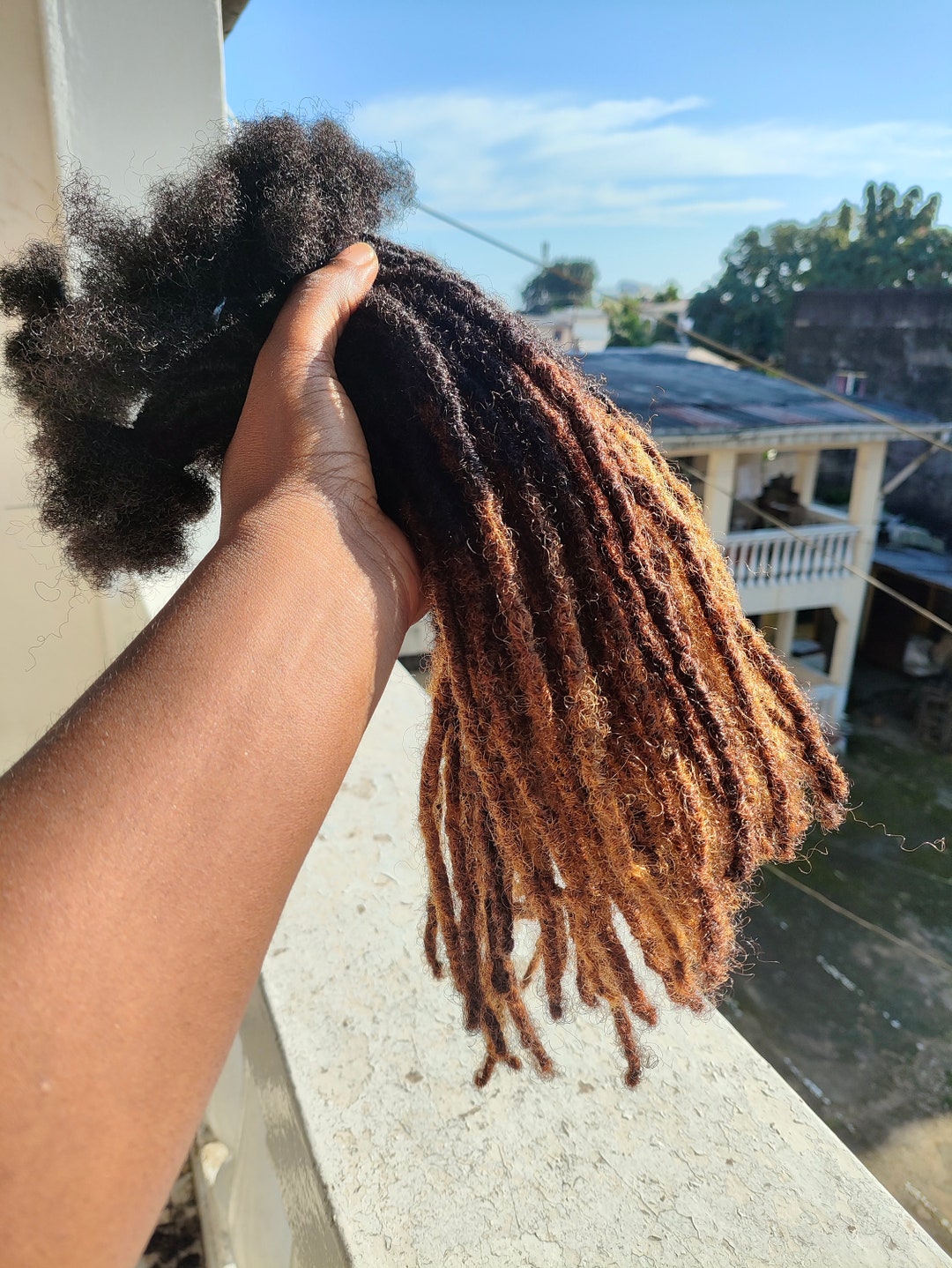 65 Three-tone Human Hair Dreadlock Extensions: Textured Interlocked ...