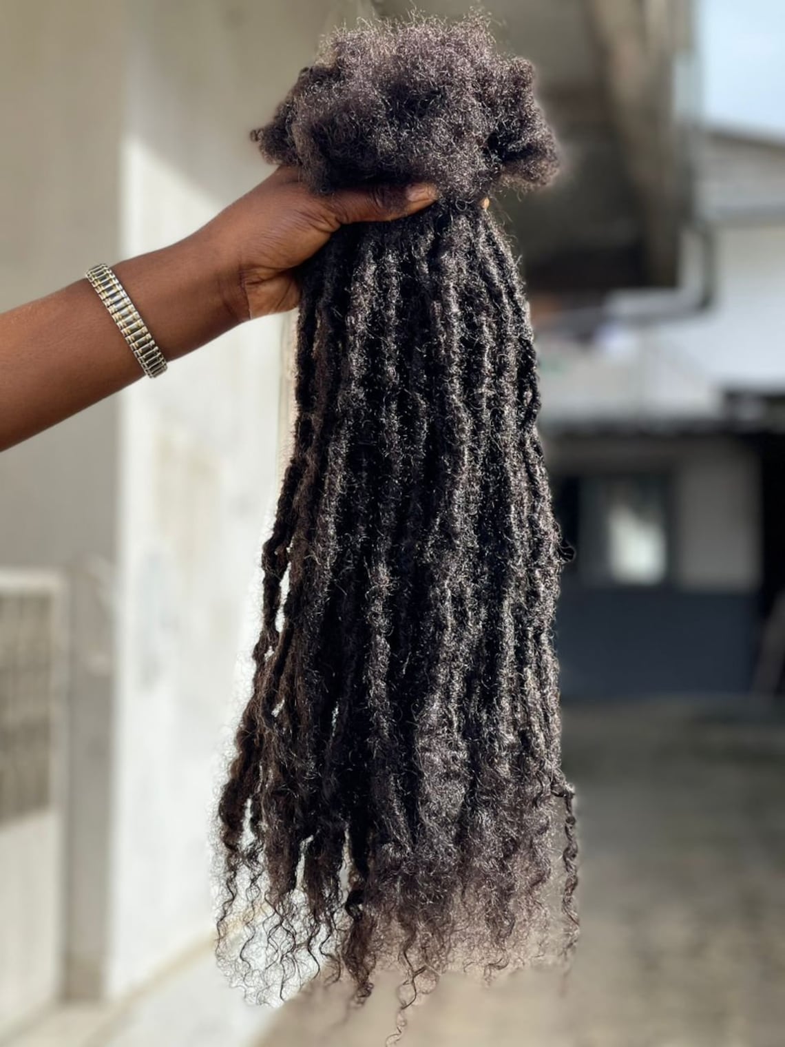 130 Strands of 0.5cm Anwi Curly Tip 4A/4B Human Hair Dreadlock ...