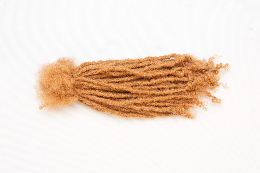 100 Strands of 0.6-0.7cm Blonde Anwi Curly 4a/4b Human Hair Loc ...