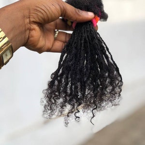 100 Strands of 0.2cm Anwi Textured 4c Human Hair Loc Extensions ...