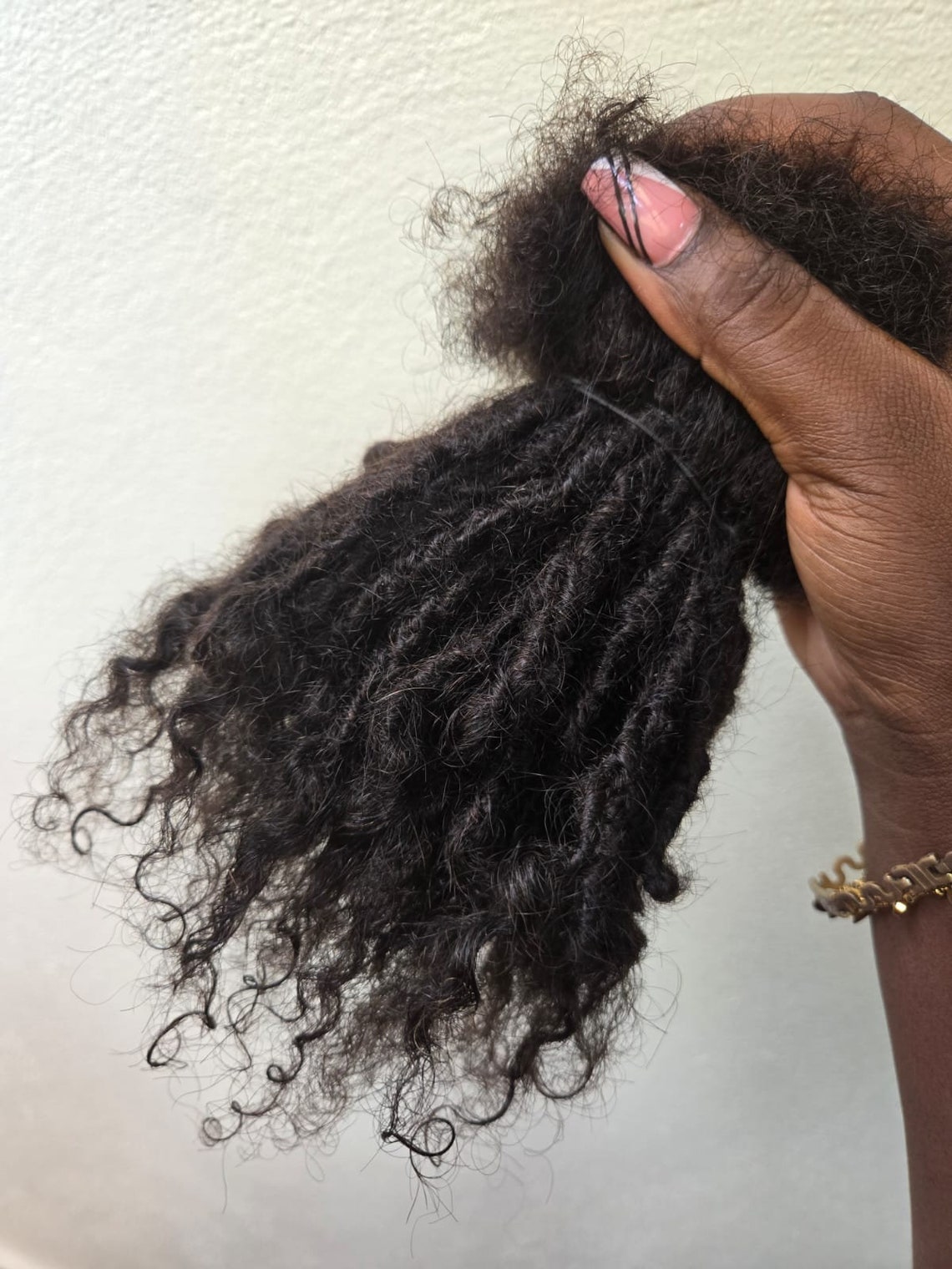 130 Strands of 0.5cm Anwi Curly Tip 4A/4B Human Hair Dreadlock ...