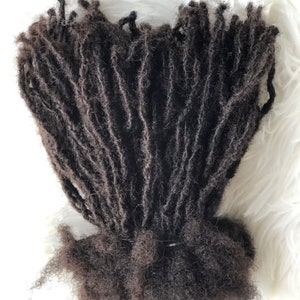 65 Anwi Interlocd Dark Brown Human Hair Locs Extensions 0.4 and 0.5cm ...