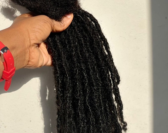 65 Coily Tips Anwi Textured Interlocd Human Hair Dreadlock Extensions ...