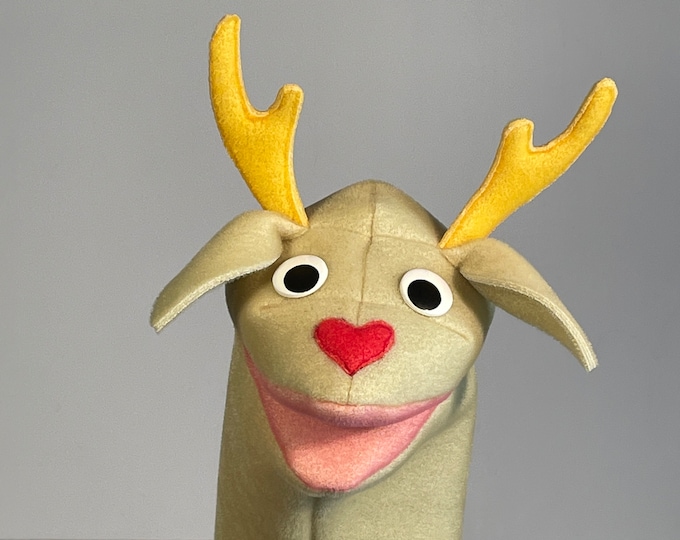 Little Genius Reindeer Hand Puppet - Etsy