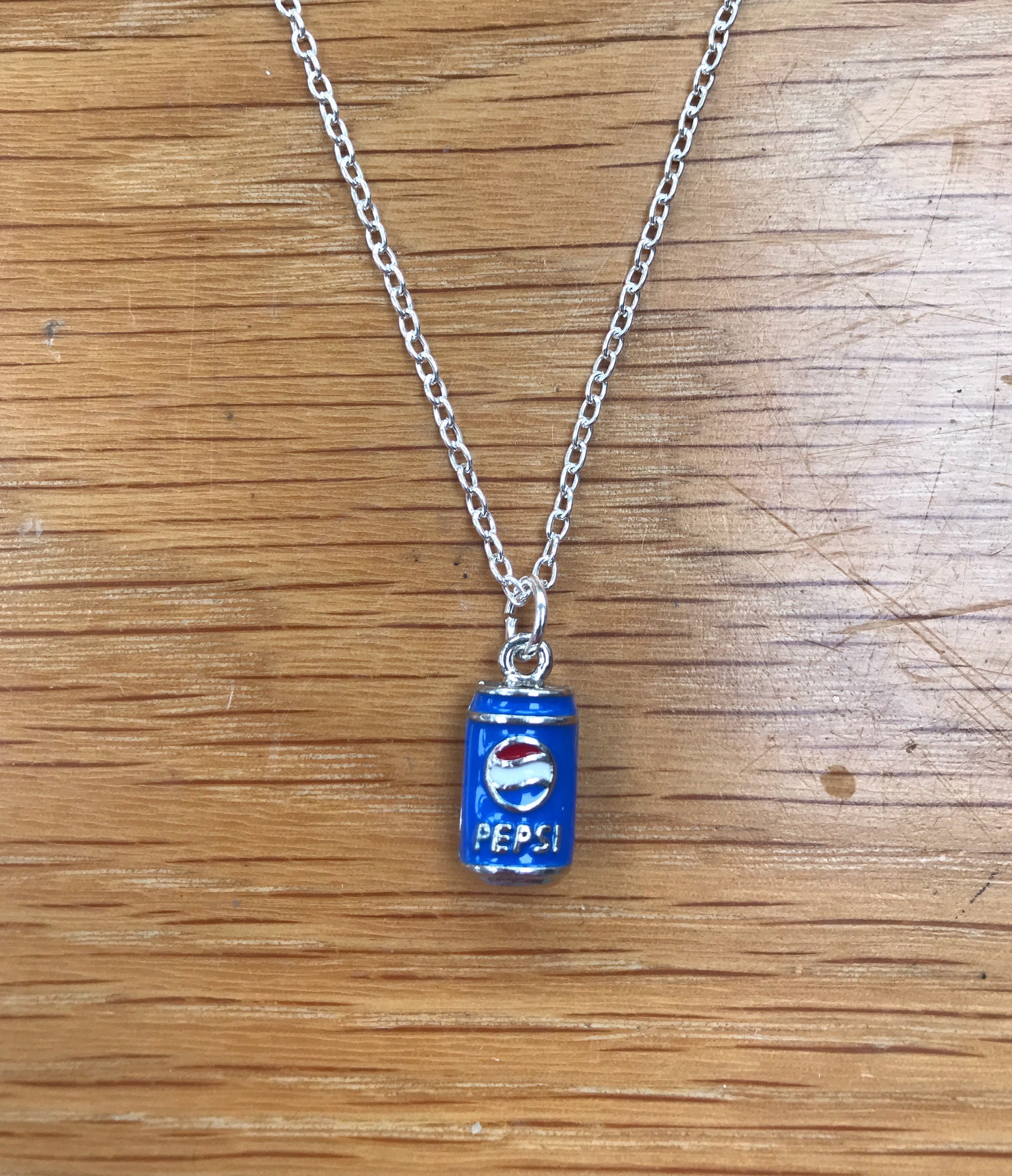 Metal miniature Pepsi can necklace-silver plated chain | Etsy