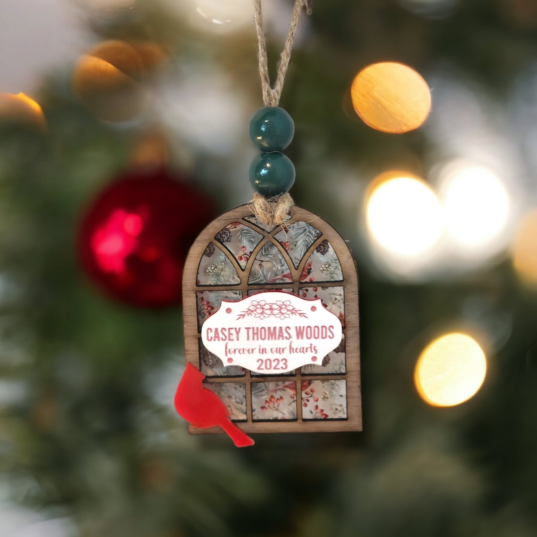 Memorial 2024 Ornament. Cardinal Window Pane - Etsy