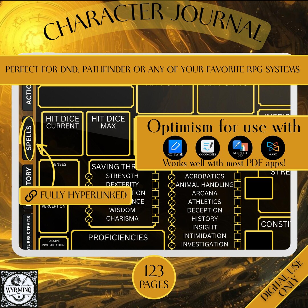 Digital RPG Character Journal: Dungeons and Dragons 5E (goodnotes ...