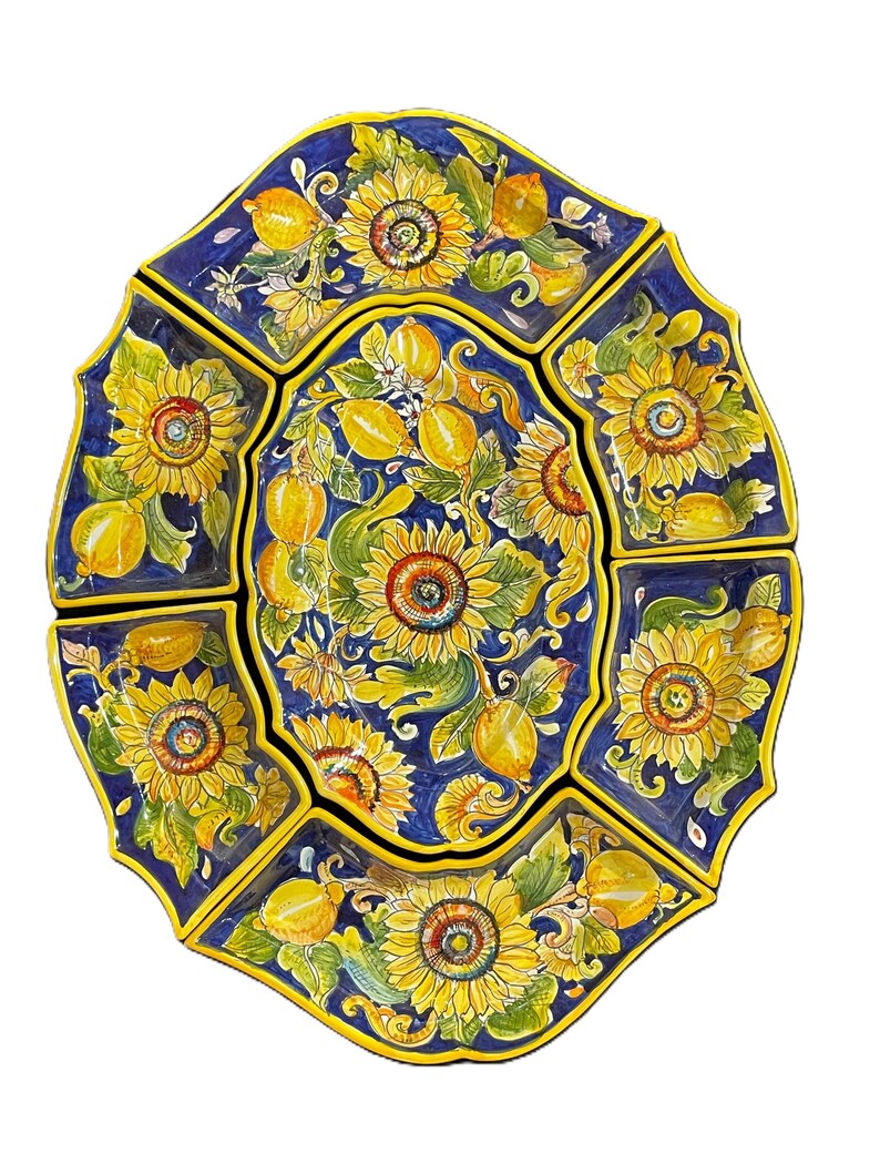 Ceramic Cold Dinner Service - 6 Pcs Plus Central Tray - Etsy